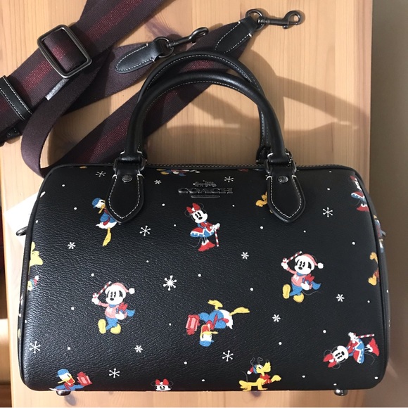 Coach | Bags | Disney X Coach Rowan Satchel With Holiday Print | Poshmark